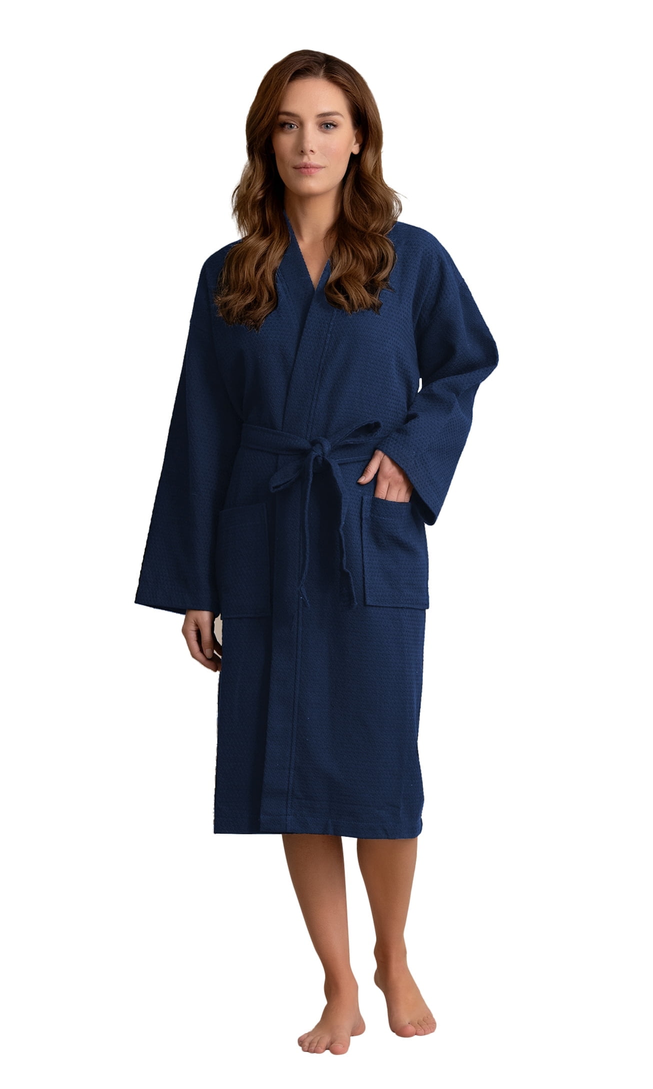 Women’s Long Waffle Robe - Lightweight 100% Cotton - Walmart.com
