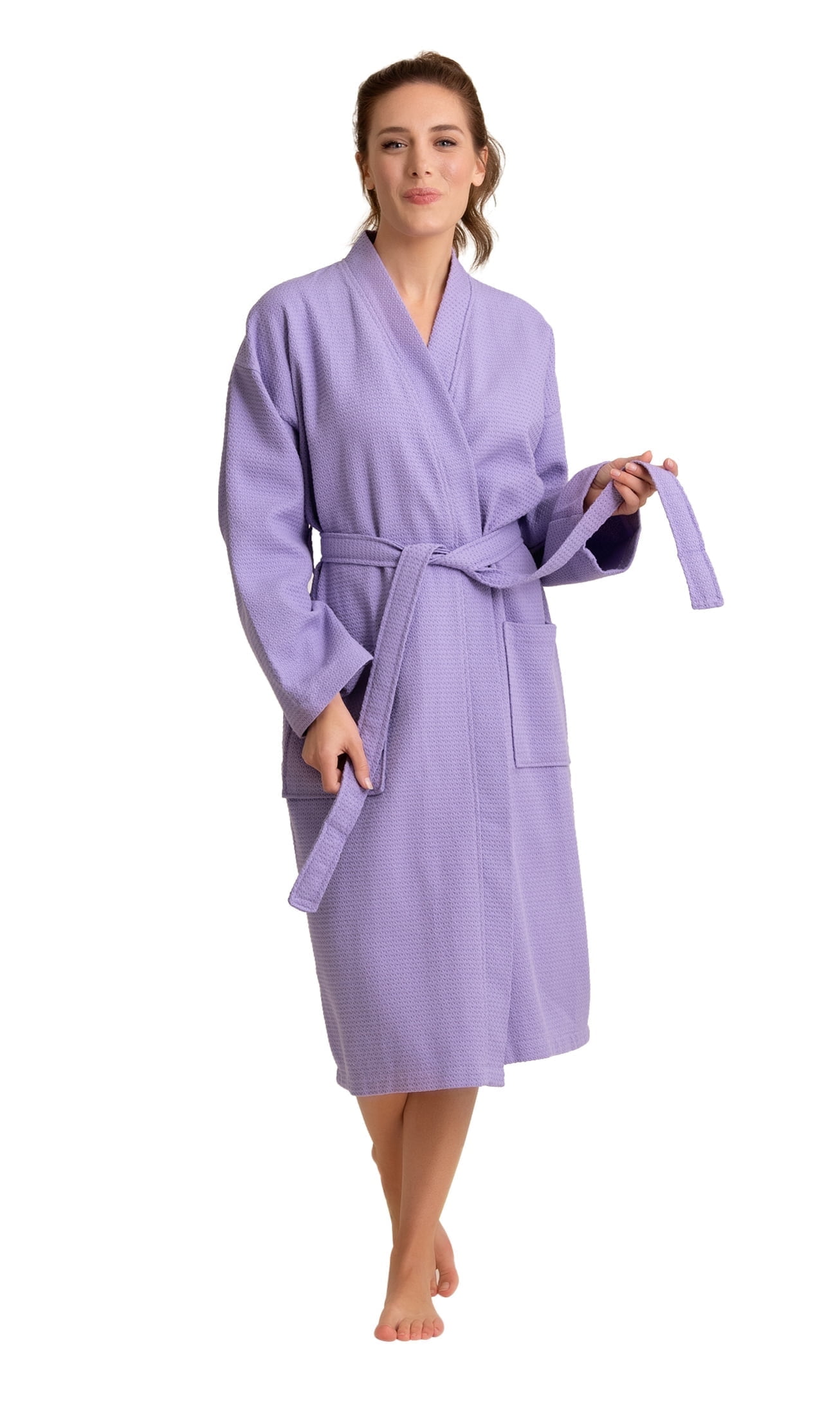 Women’s Long Waffle Robe - Lightweight 100% Cotton - Walmart.com