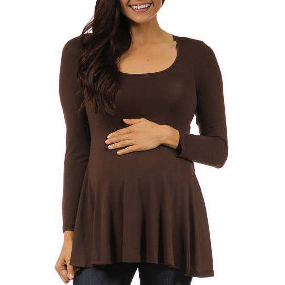 Women's Long-sleeve Scoop Neck Maternity Tunic Top - Walmart.com