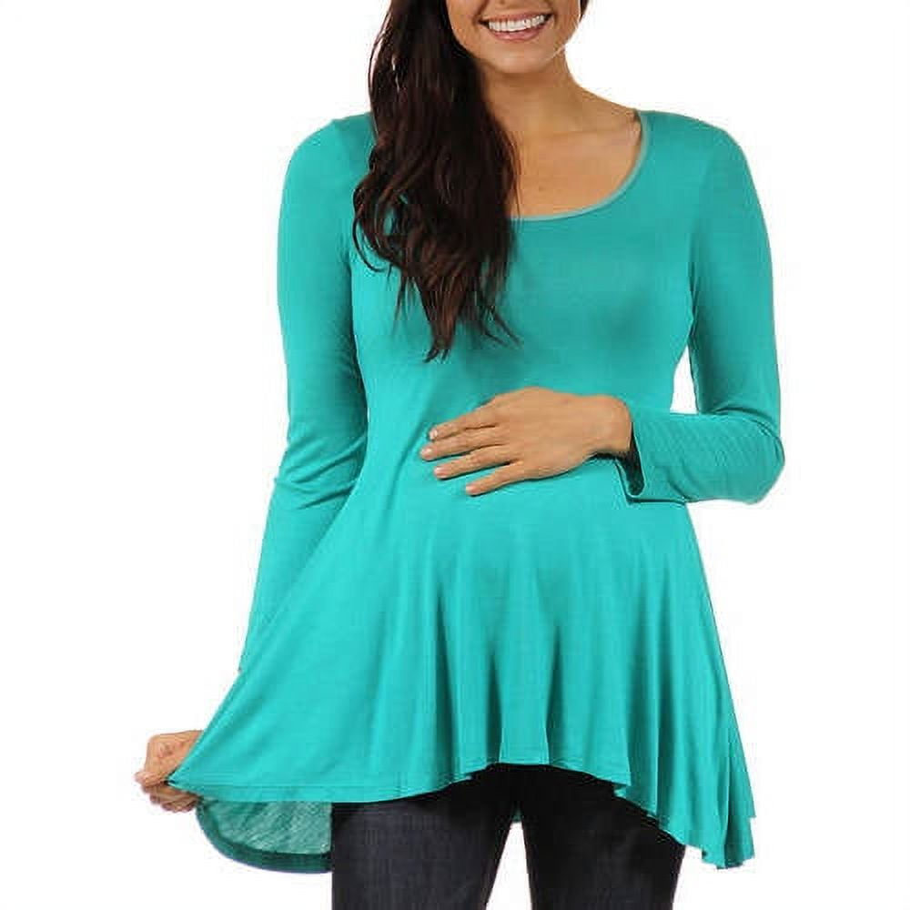 Women's Long-sleeve Scoop Neck Maternity Tunic Top - Walmart.com