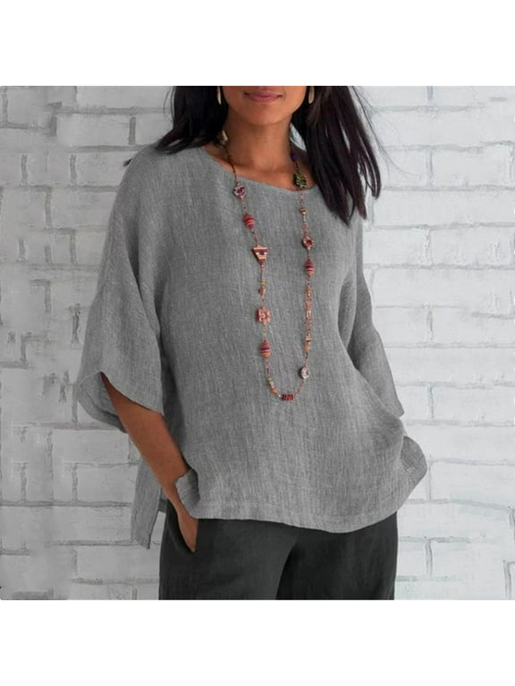 VAVONNE Womens Stylish Loose Fit Blouses, Casual Button Down Shirts ...