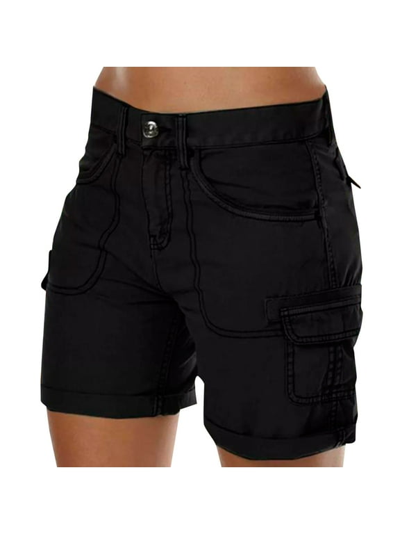 BYHONG Women's Loose Solid Color Summer Shorts - Beach Mini Hot Pants ...