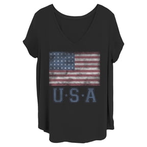 Women's Lost Gods Fourth of July Vintage American Flag Graphic T-Shirt ...