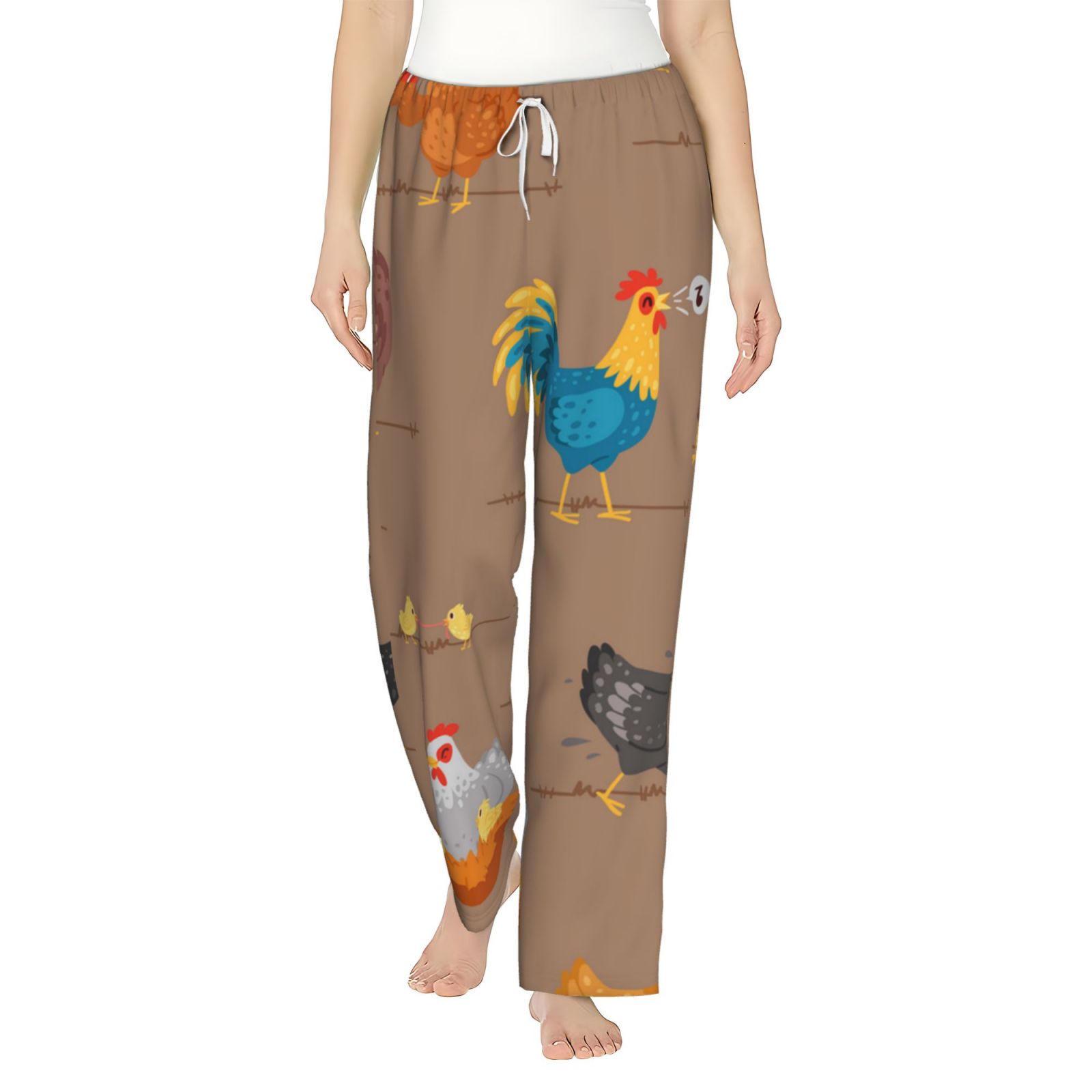 Women's Lounge Pajama Pants Bottoms Casual Loungewear, Chicken Cartoon ...