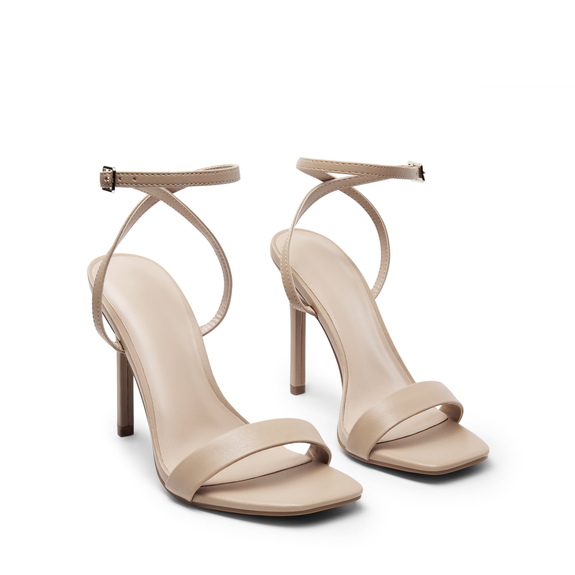 BURUDANI Women’s High Stilettos Open Square Toe Ankle Strap Heels Sexy ...