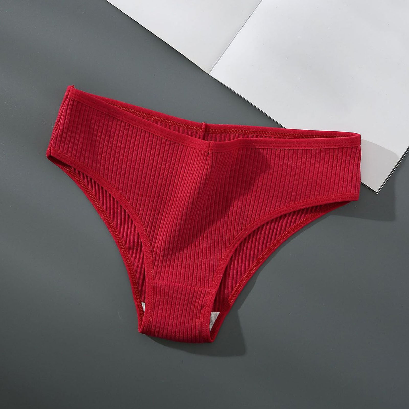 Women's Low Waist Lace Briefs Solid Color Crotch Underwear Panties ...