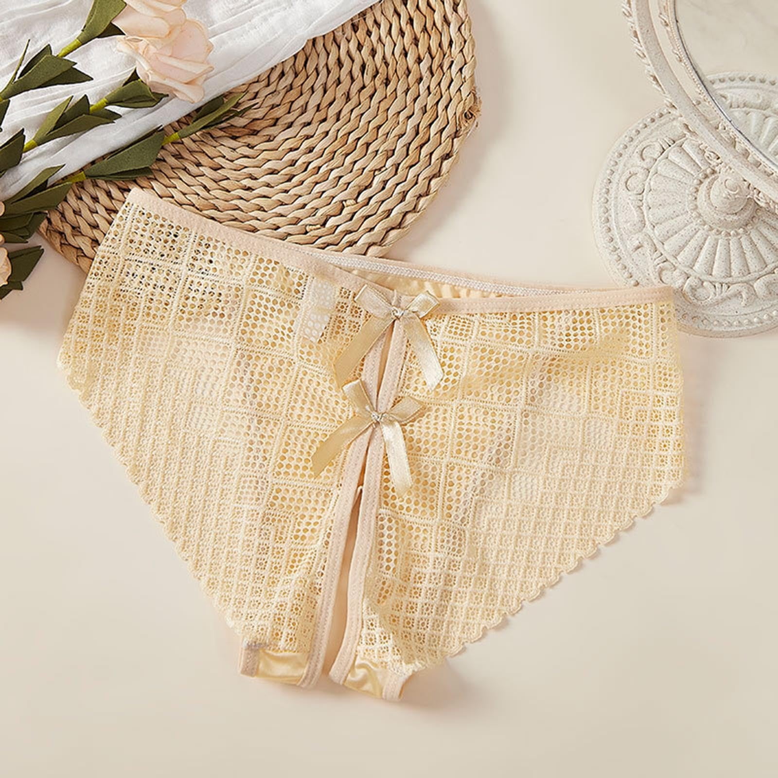 Women's Low Waist Mesh Lace Underwear with Hip Lifting Design ...