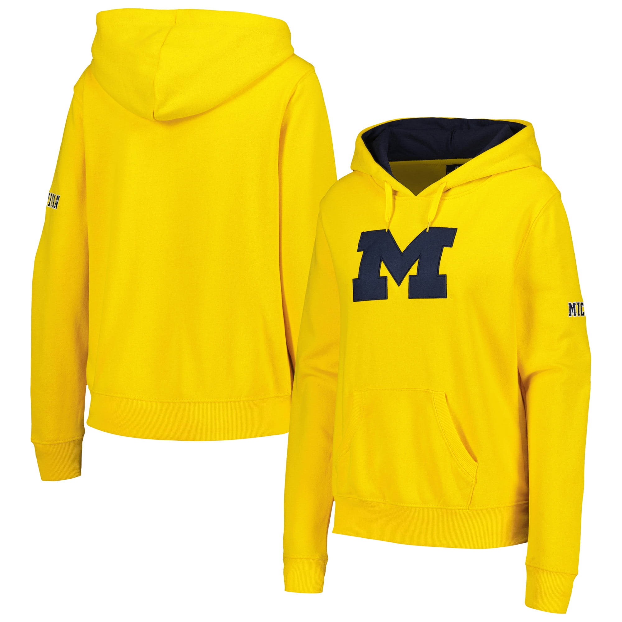 Women's Maize Michigan Wolverines Team Big Logo Pullover Hoodie - Walmart.com