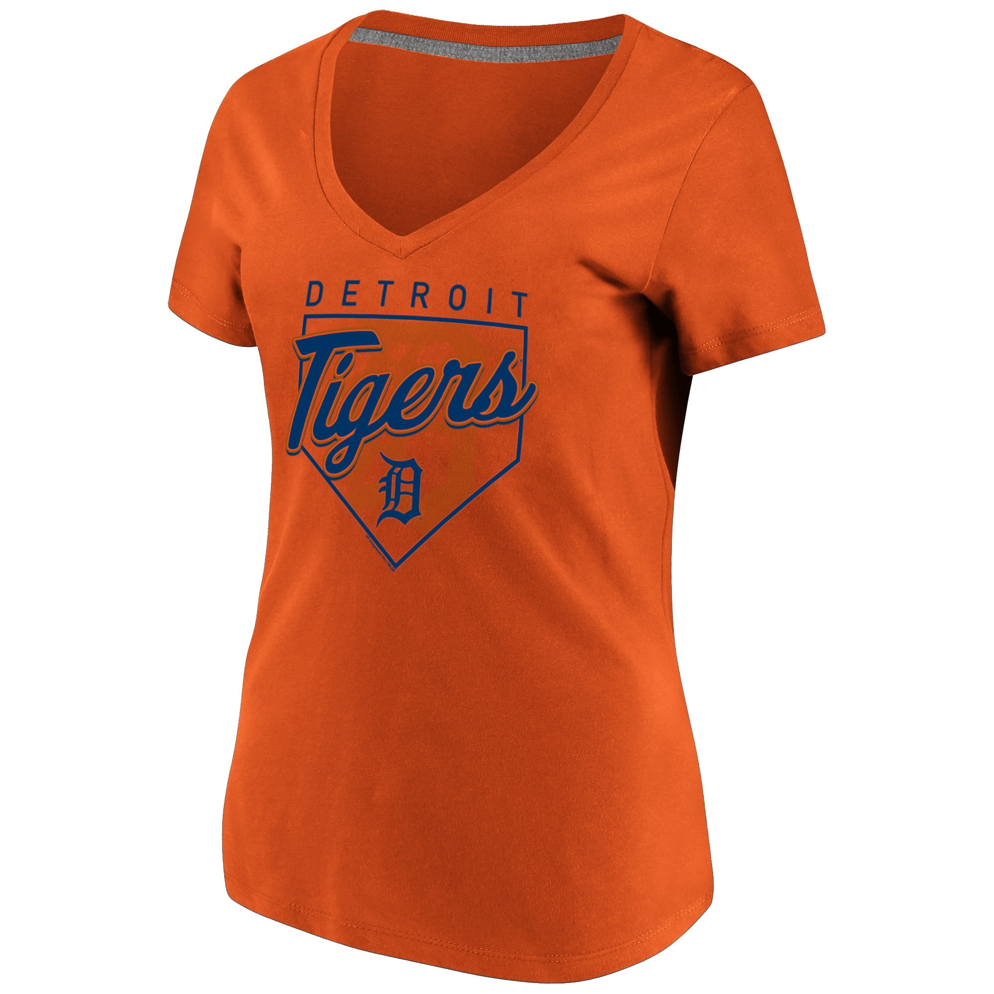 Women's Majestic Orange Detroit Tigers Cling to the Lead V-Neck T-Shirt ...