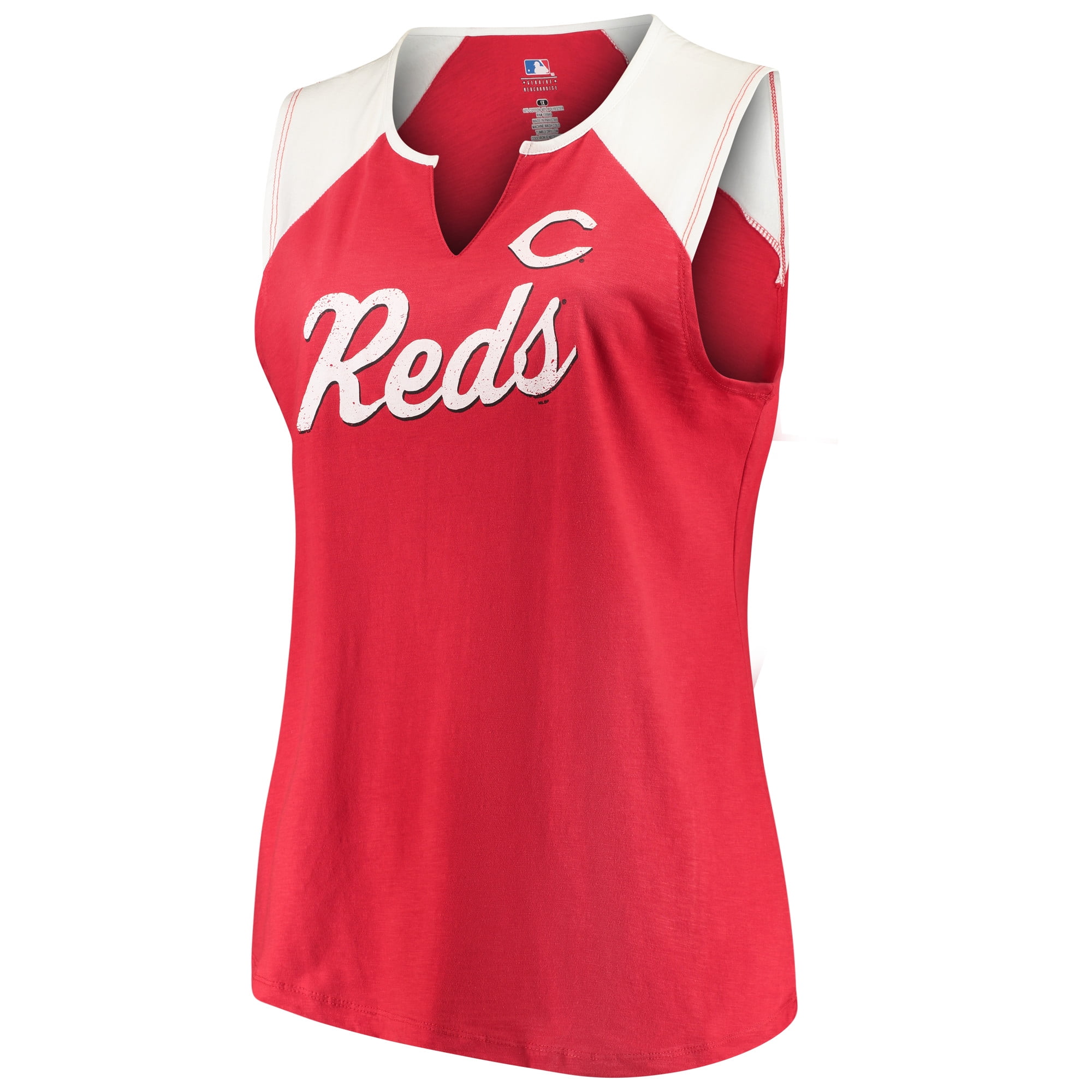 Women's Majestic Red/White Cincinnati Reds Plus Size Shutout Supreme ...