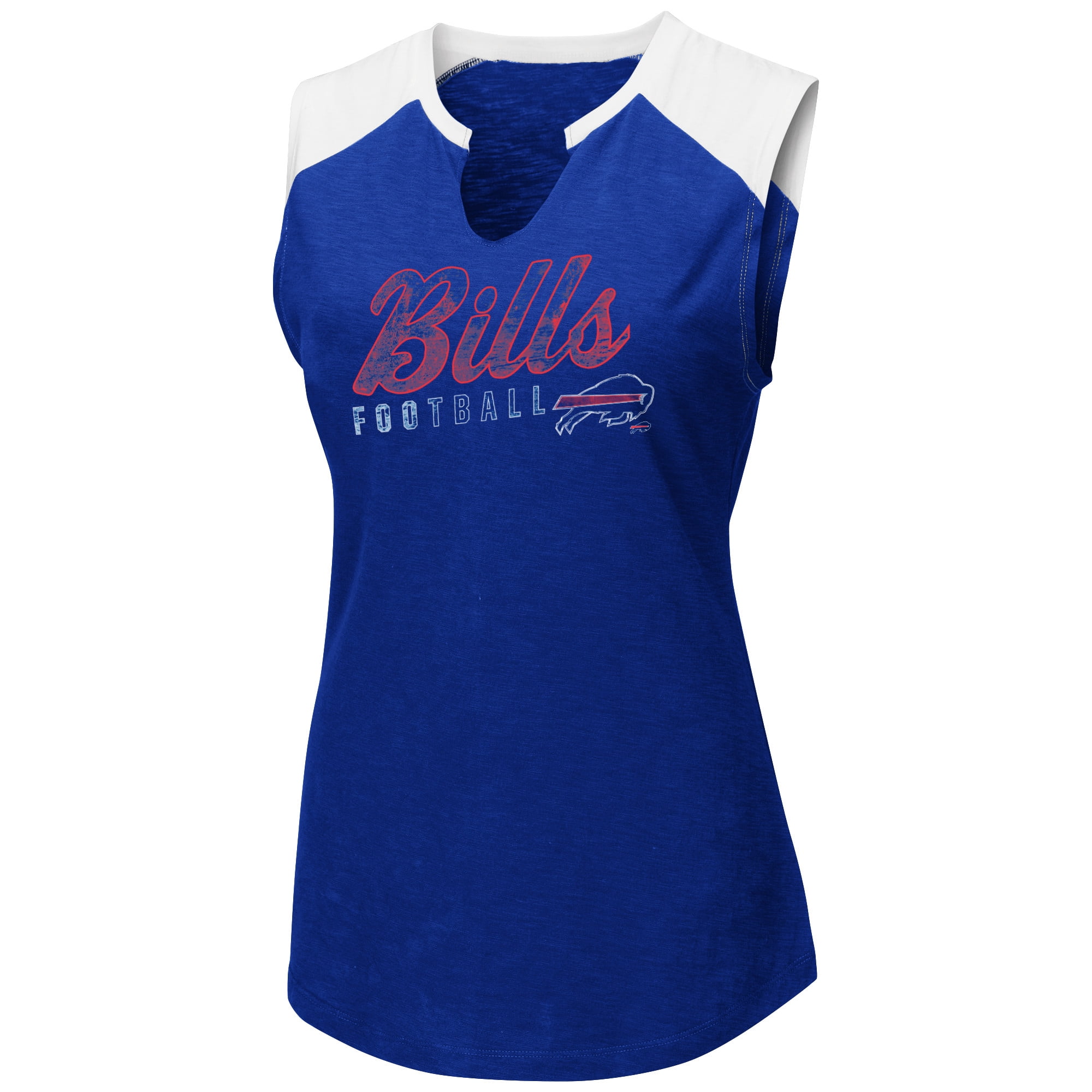 Women's Majestic Royal/White Buffalo Bills V-Notch Muscle Tank Top ...