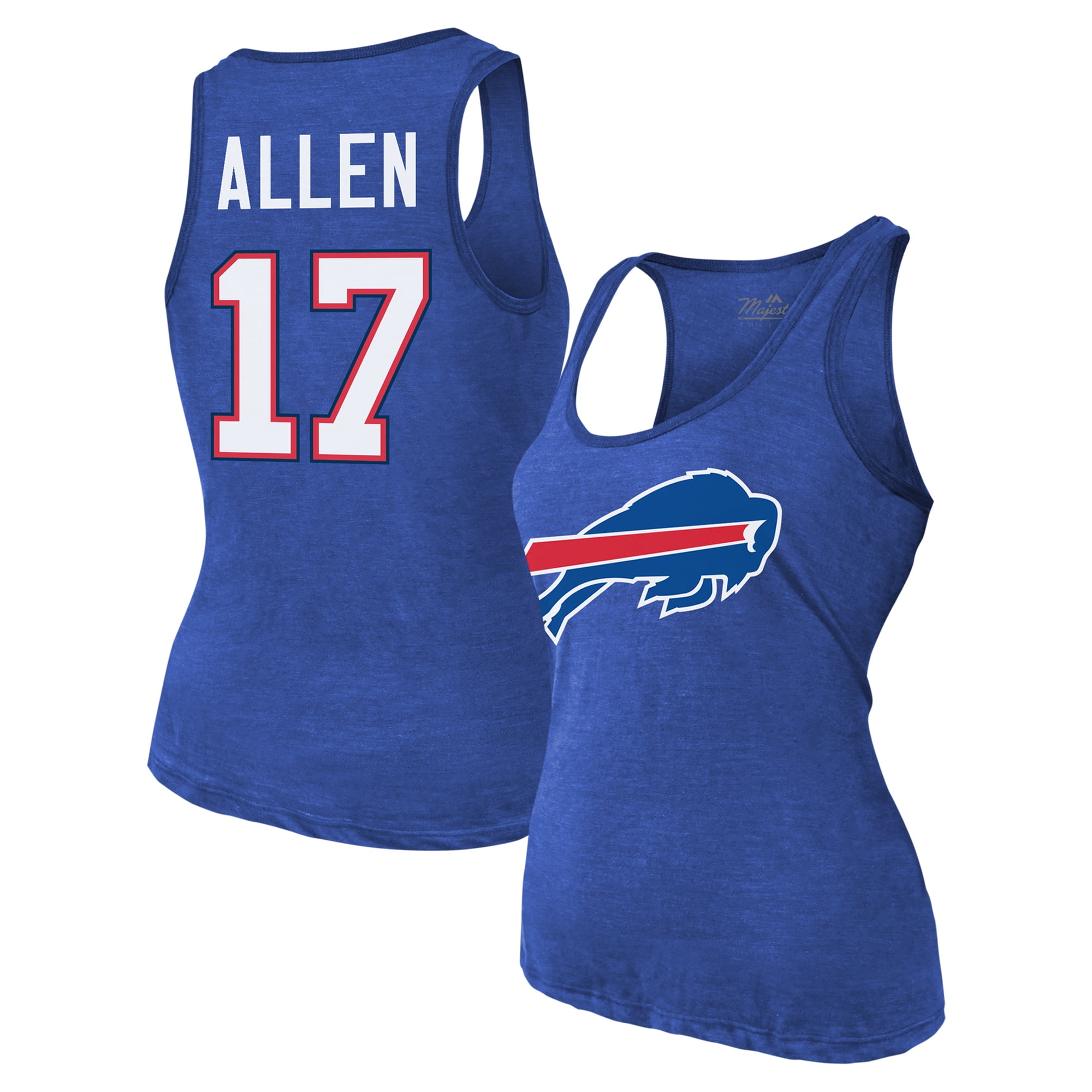 Women's Majestic Threads Josh Allen Royal Buffalo Bills Name & Number ...