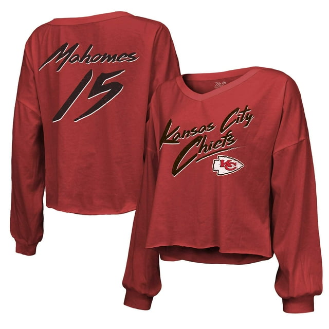 Women's Majestic Threads Patrick Mahomes Red Kansas City Chiefs Name ...