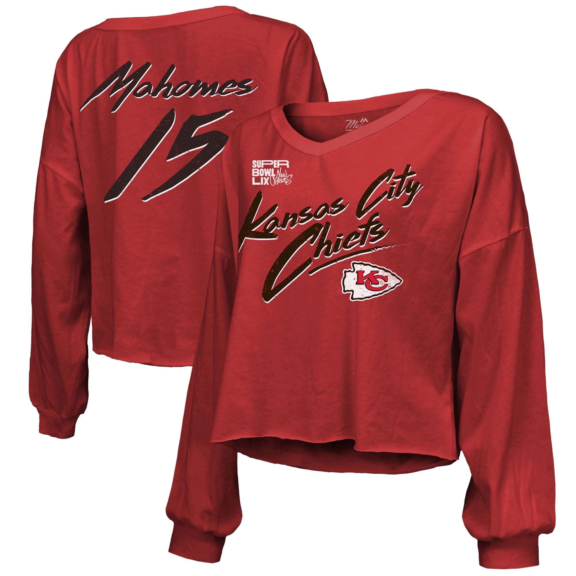 Women's Majestic Threads Patrick Mahomes Red Kansas City Chiefs Super ...