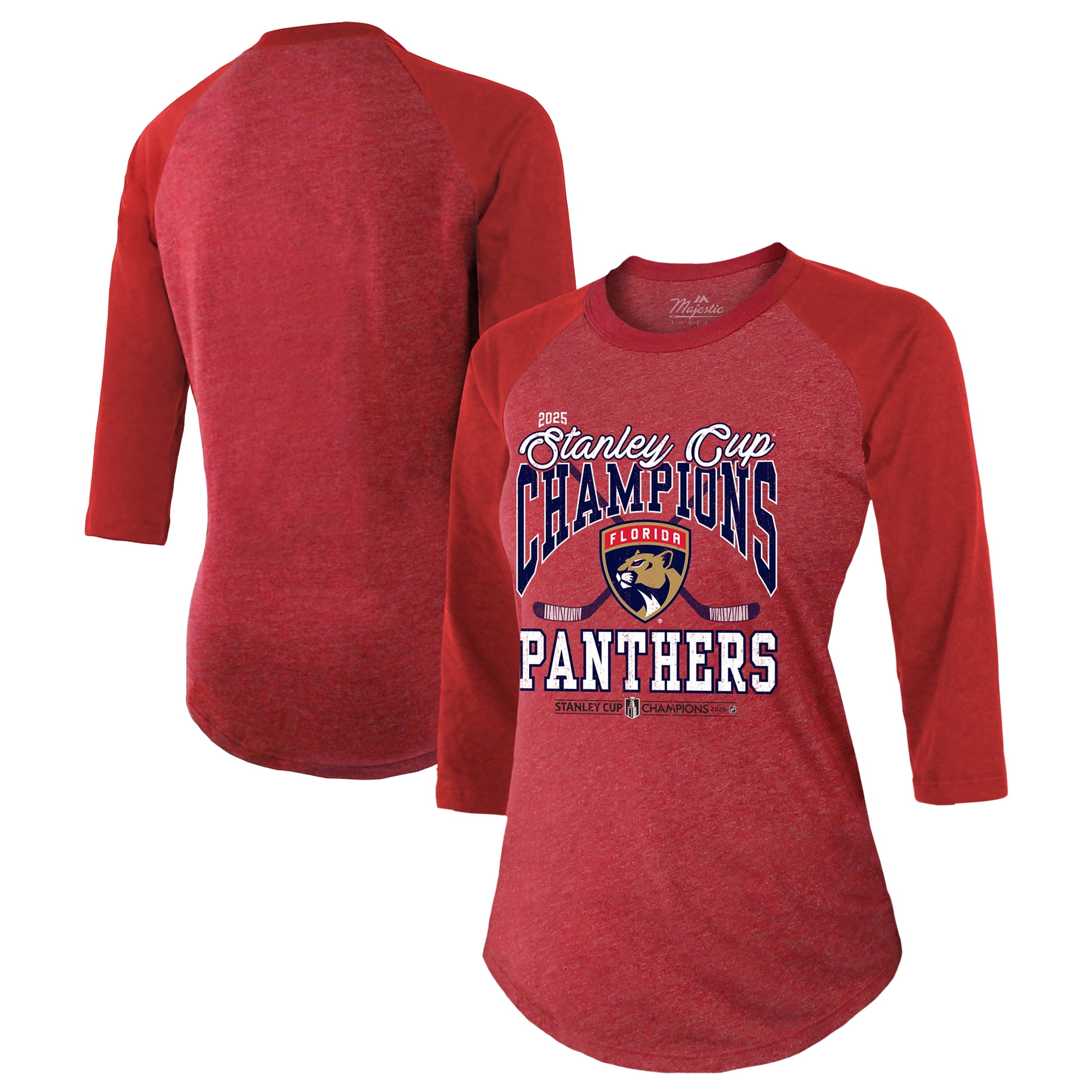 Women's Majestic Threads Red Florida Panthers 2025 Stanley Cup ...