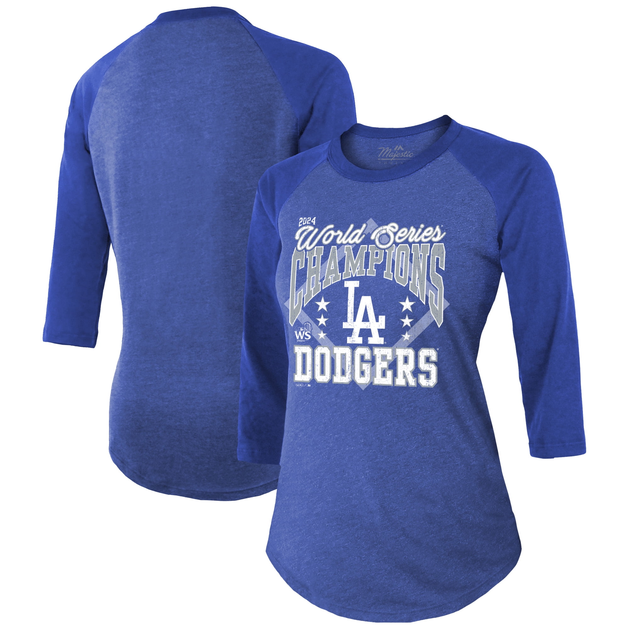 Women's Majestic Threads Royal Los Angeles Dodgers 2024 World Series ...