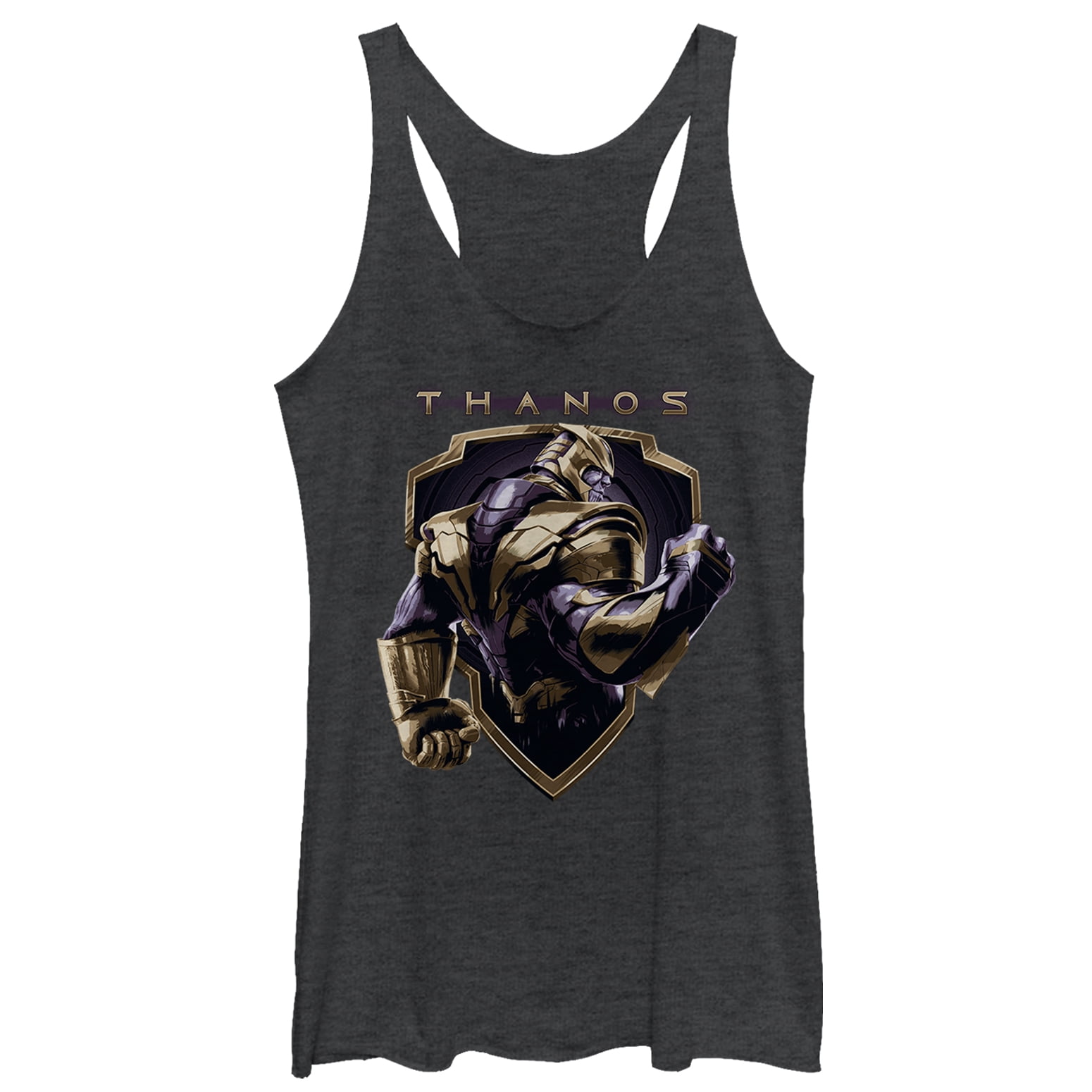 Women's Marvel Avengers: Endgame Thanos Classic Shield Racerback Tank ...