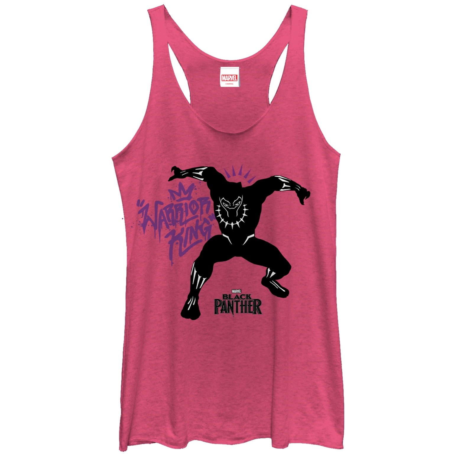 Women's Marvel Black Panther 2018 Warrior King Racerback Tank Top Pink ...
