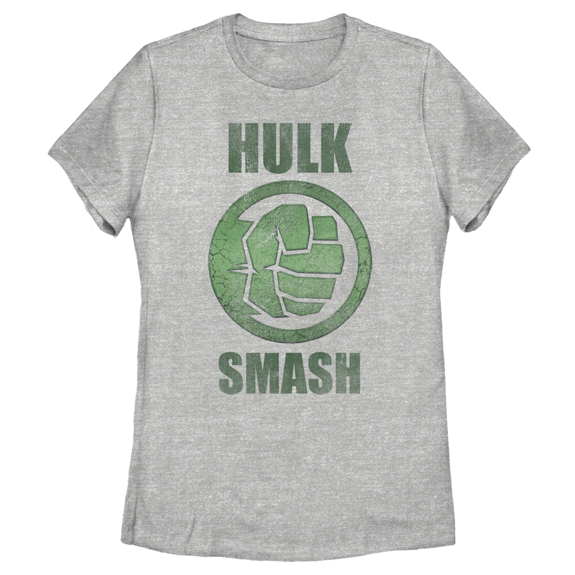 Women's Marvel Hulk Smash Graphic Tee Athletic Heather Large - Walmart ...