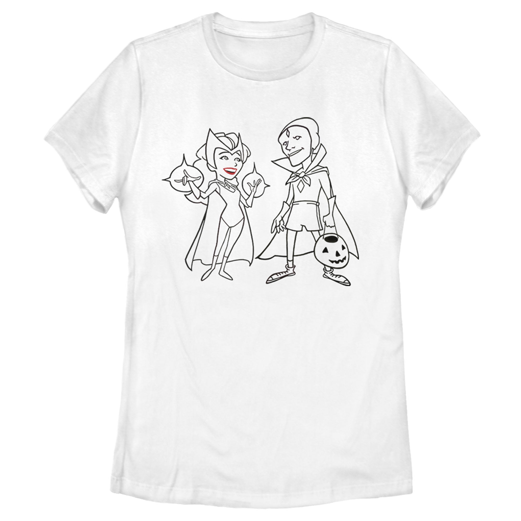 Women's Marvel WandaVision Outline Sketch Graphic Tee White Medium ...
