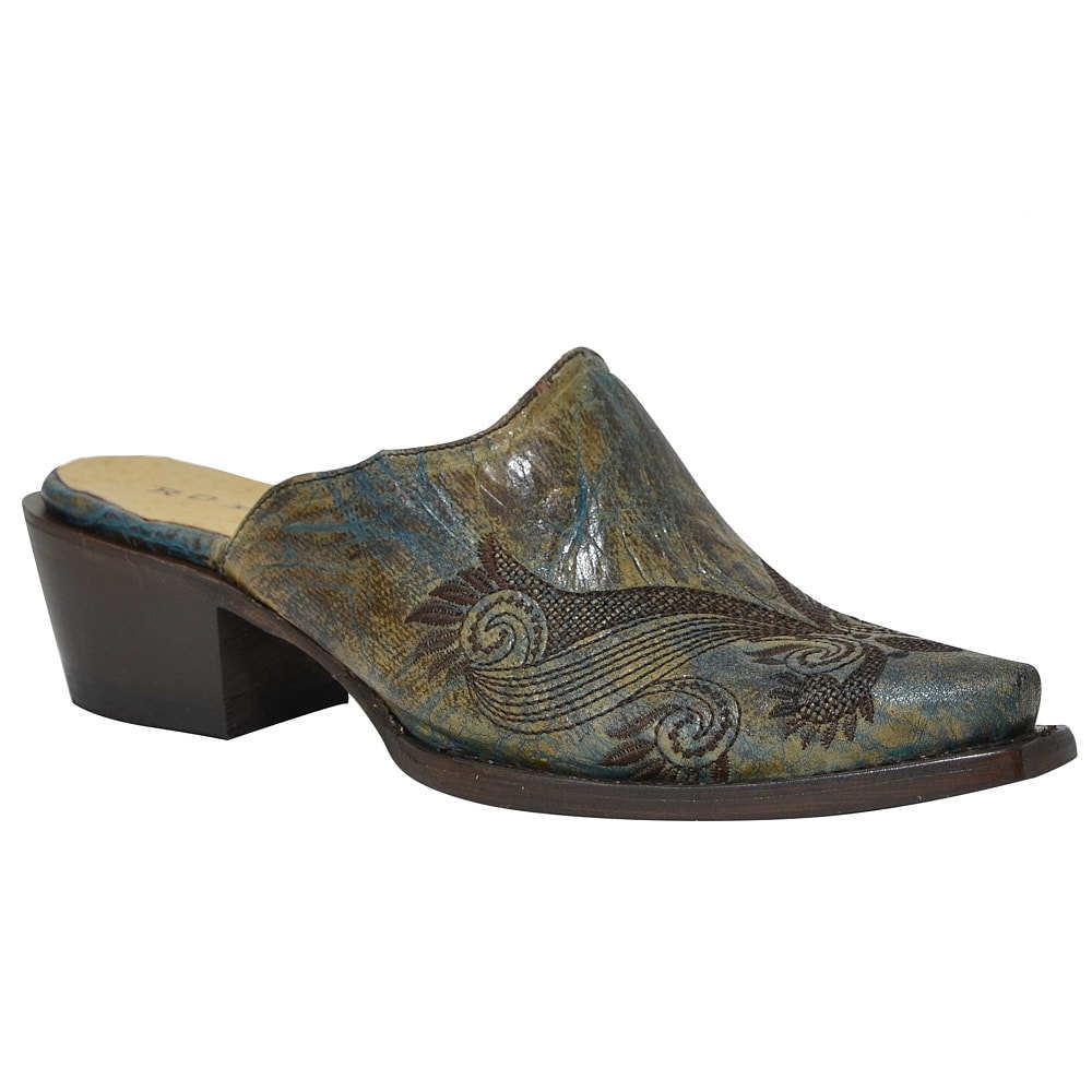 Women's Mary Rustic Free Flow Embroidered Mules Snip Toe - 09-021-7634 ...