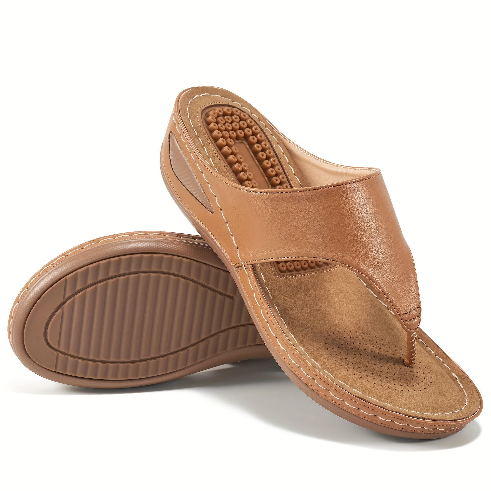 Women's Massage Flip Flops, Casual Outdoor Shoes Comfortable Arch ...