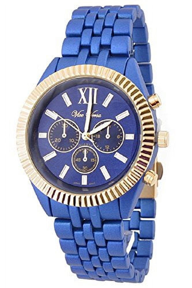Women's Matted Blue Metal Band Wrist Watch - Walmart.com