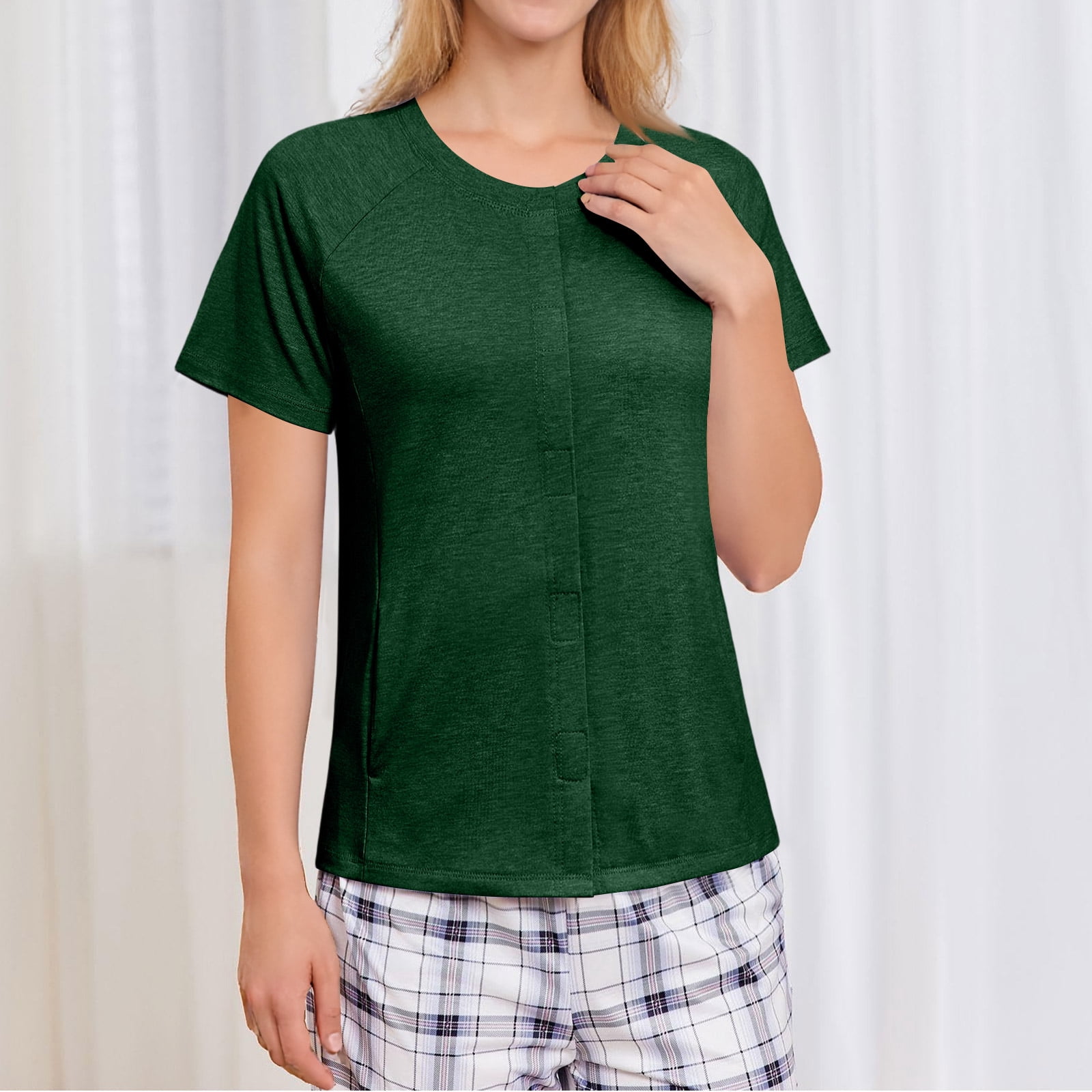 Women's Medical Chemo Cardigan Short Sleeve Easy Dressing Adaptive Top ...