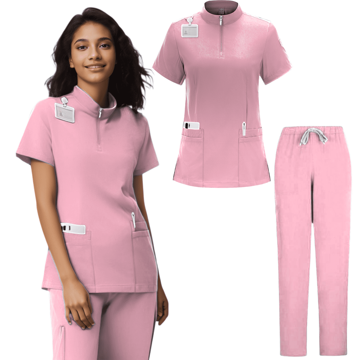 Women’s Medical Scrubs Set – Nursing Uniforms | Jogger Scrub Pants ...