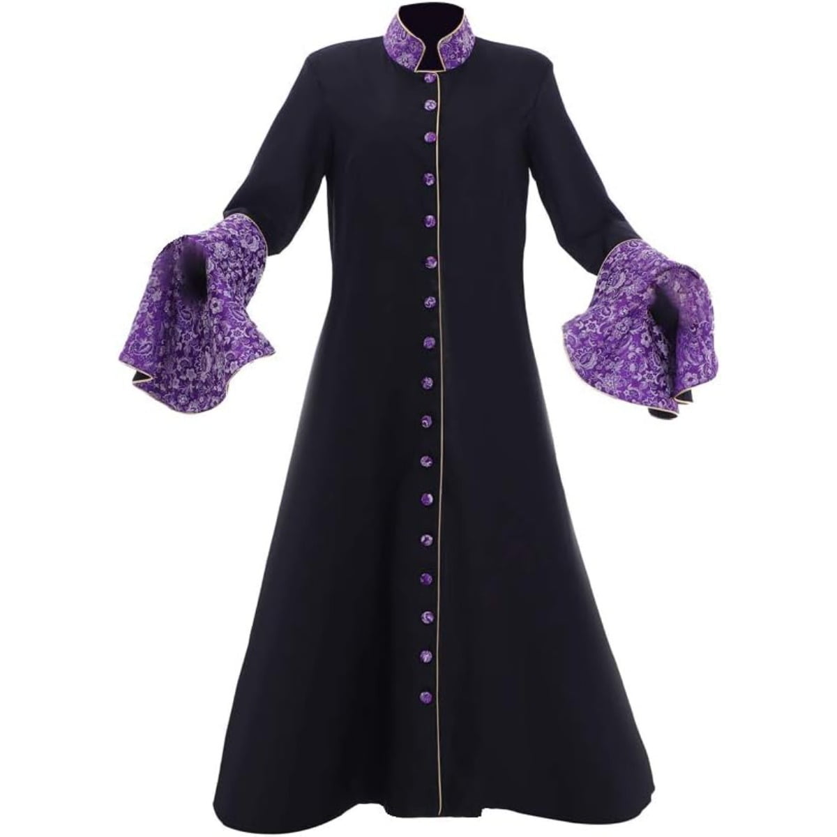 Women's Medieval Priest Clergy Cassock Trumpt Sleeve Robe - Dramatic ...