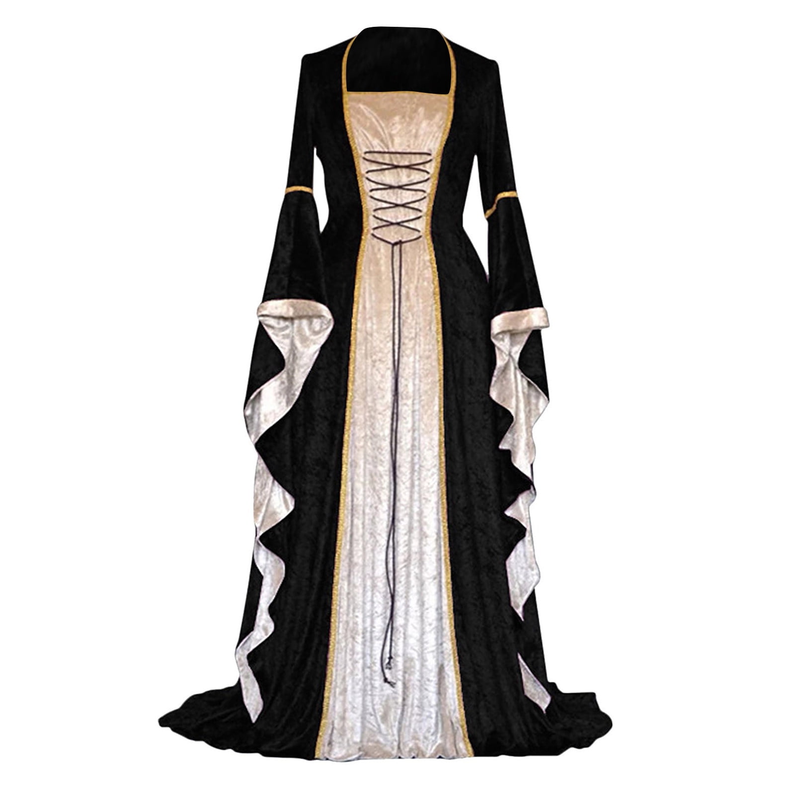 Women s Medieval Renaissance Ball Gown Dress Lace Up Corset Bodice ...