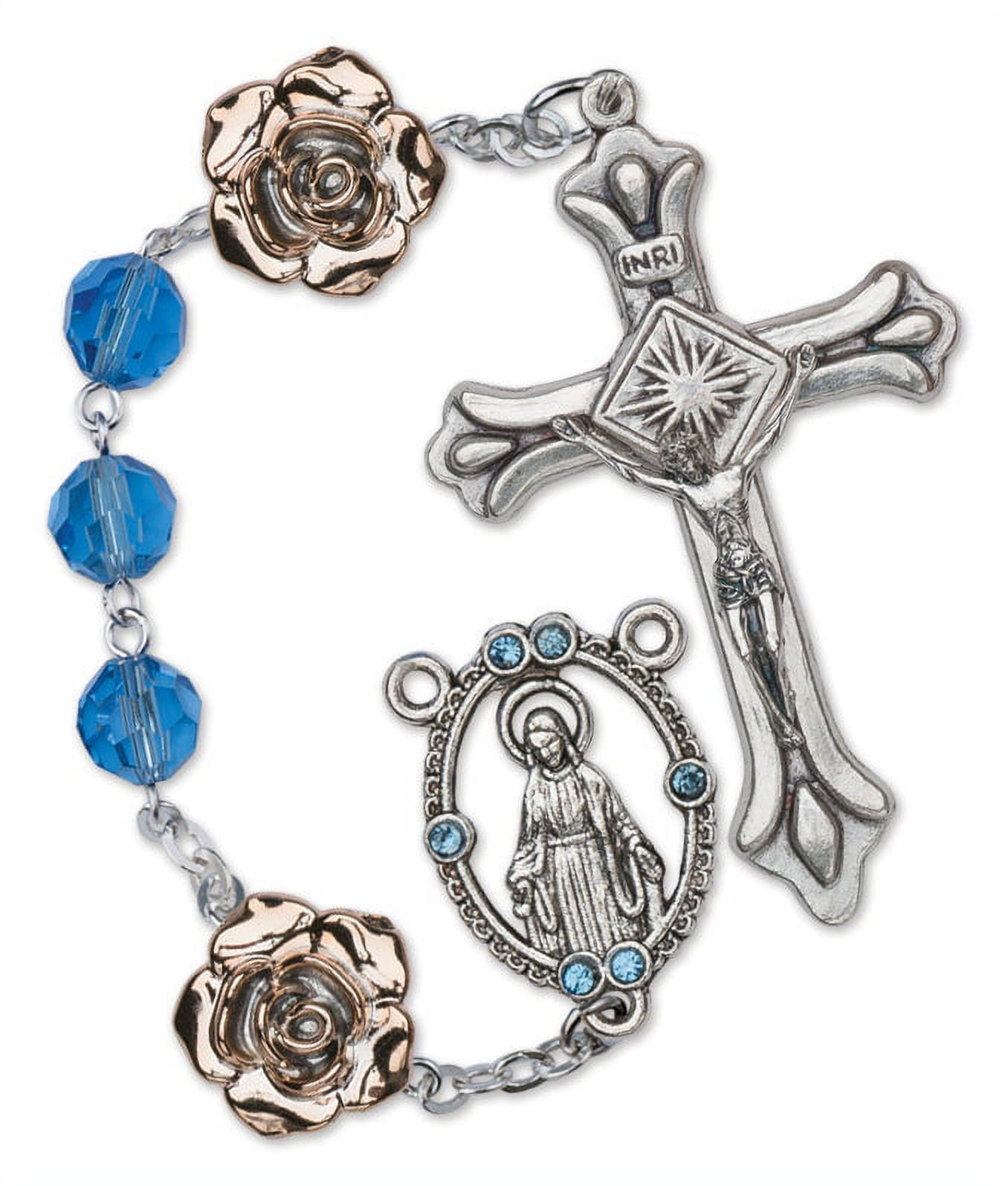 Women's Medium Blue Catholic Rosary Beads, Crystal beads - Walmart.com