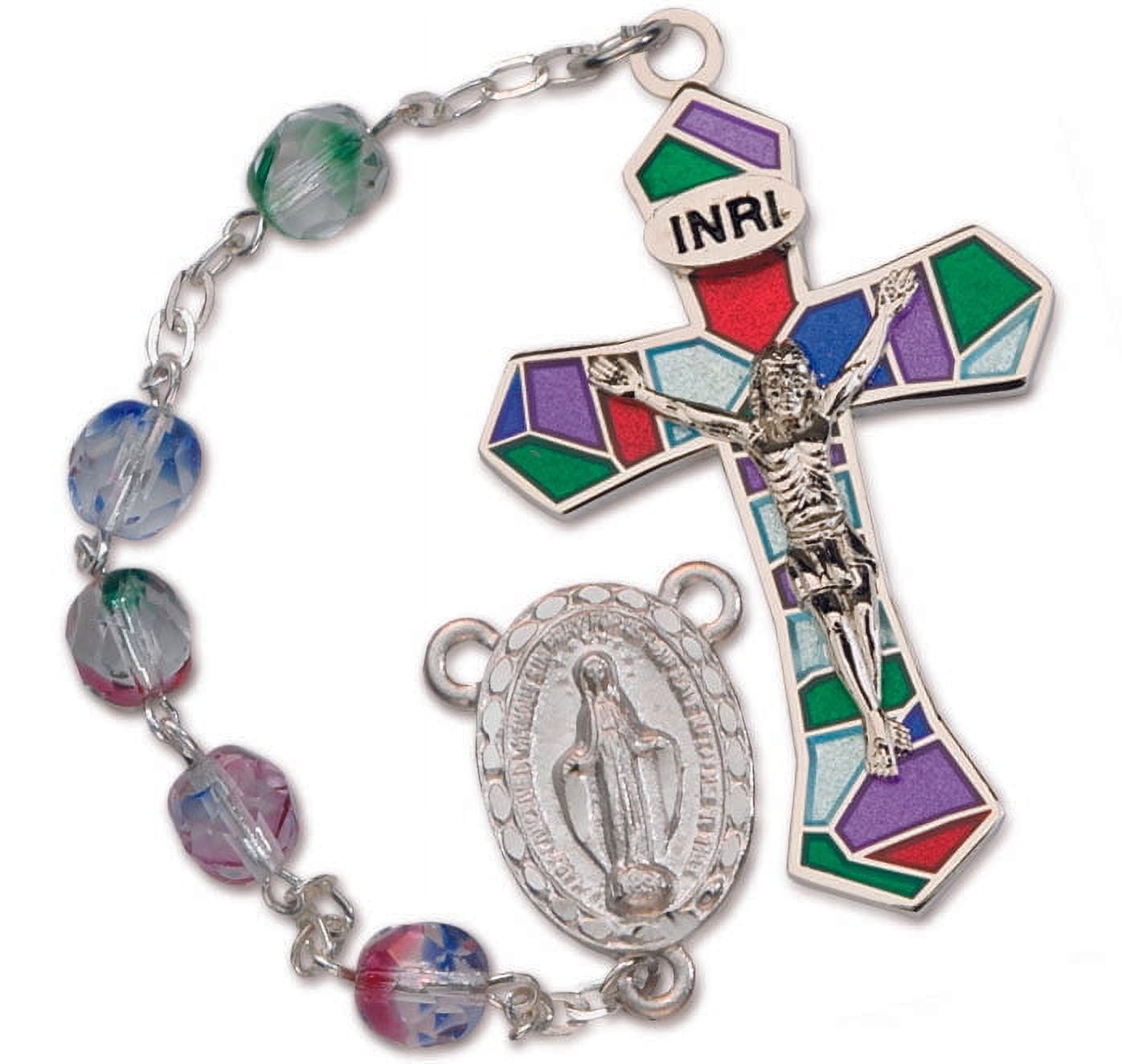 Women's Medium Multi Colored Catholic Rosary Beads, Glass beads ...