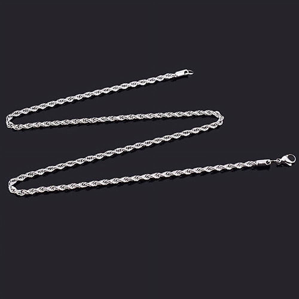 Unisex 925 Sterling Silver Twist Chain Necklace, Solid Charm Fashion ...