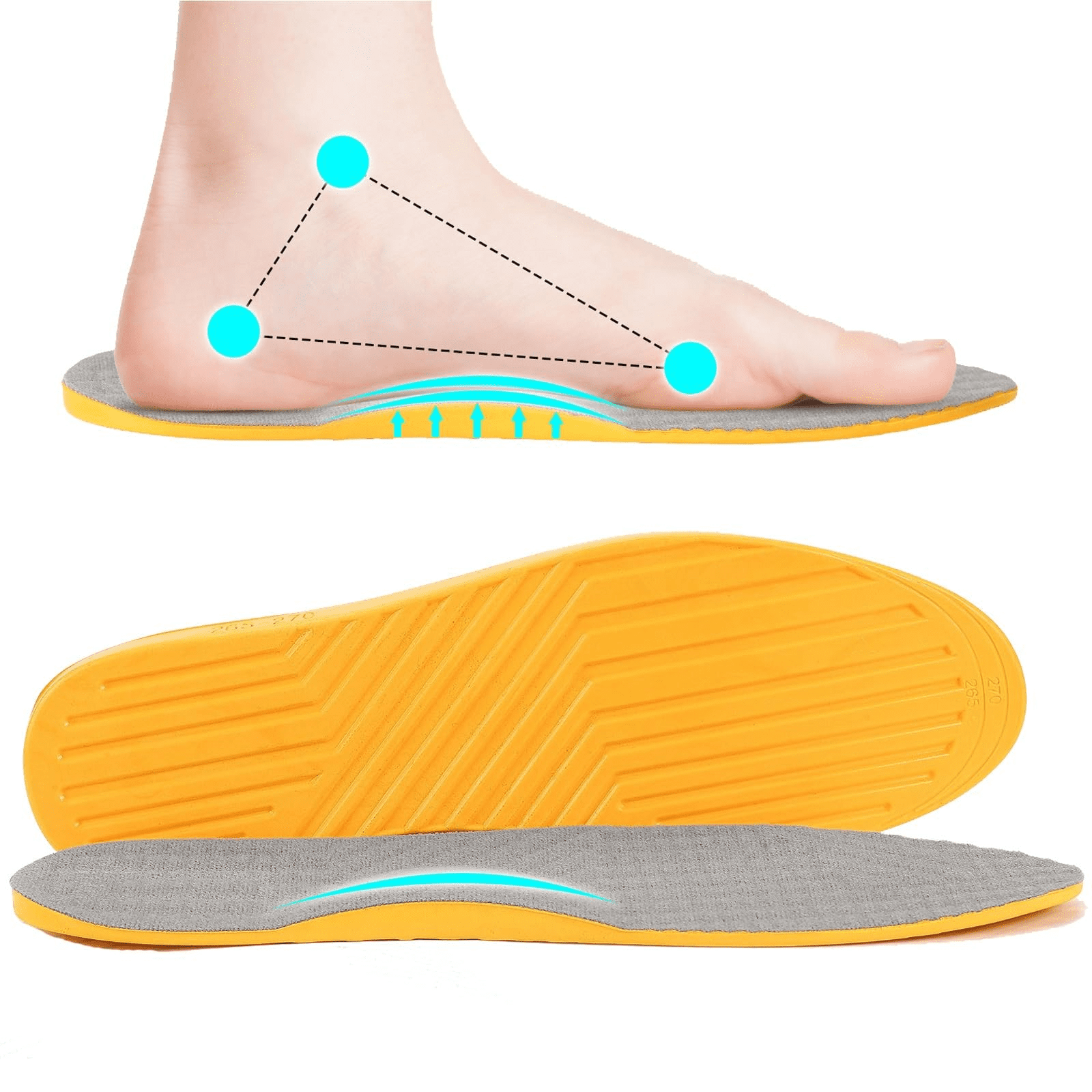 Women's and Men's Posture Correction Insoles 4-in-1 Gel Insoles for ...