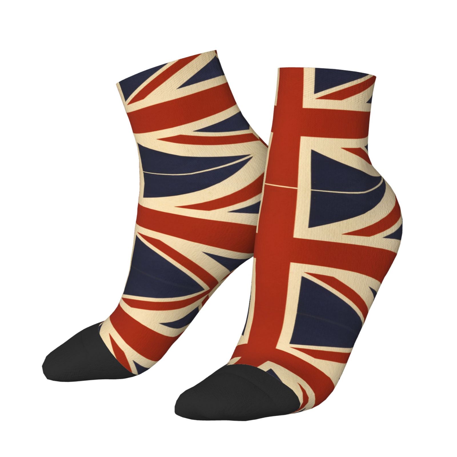 Women's Men's Retro British Flag Lightweight Ventilation Quarter Ankle ...