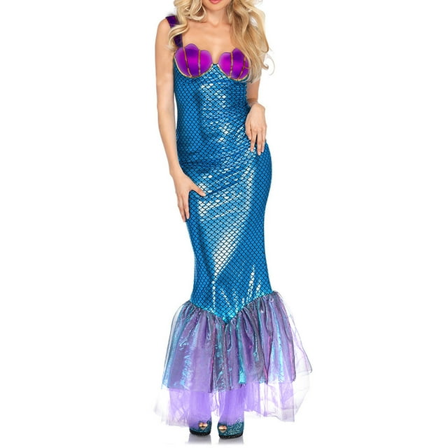 Women's Mermaid Party Costume Halloween Cosplay Fancy Dress Adults Tail ...