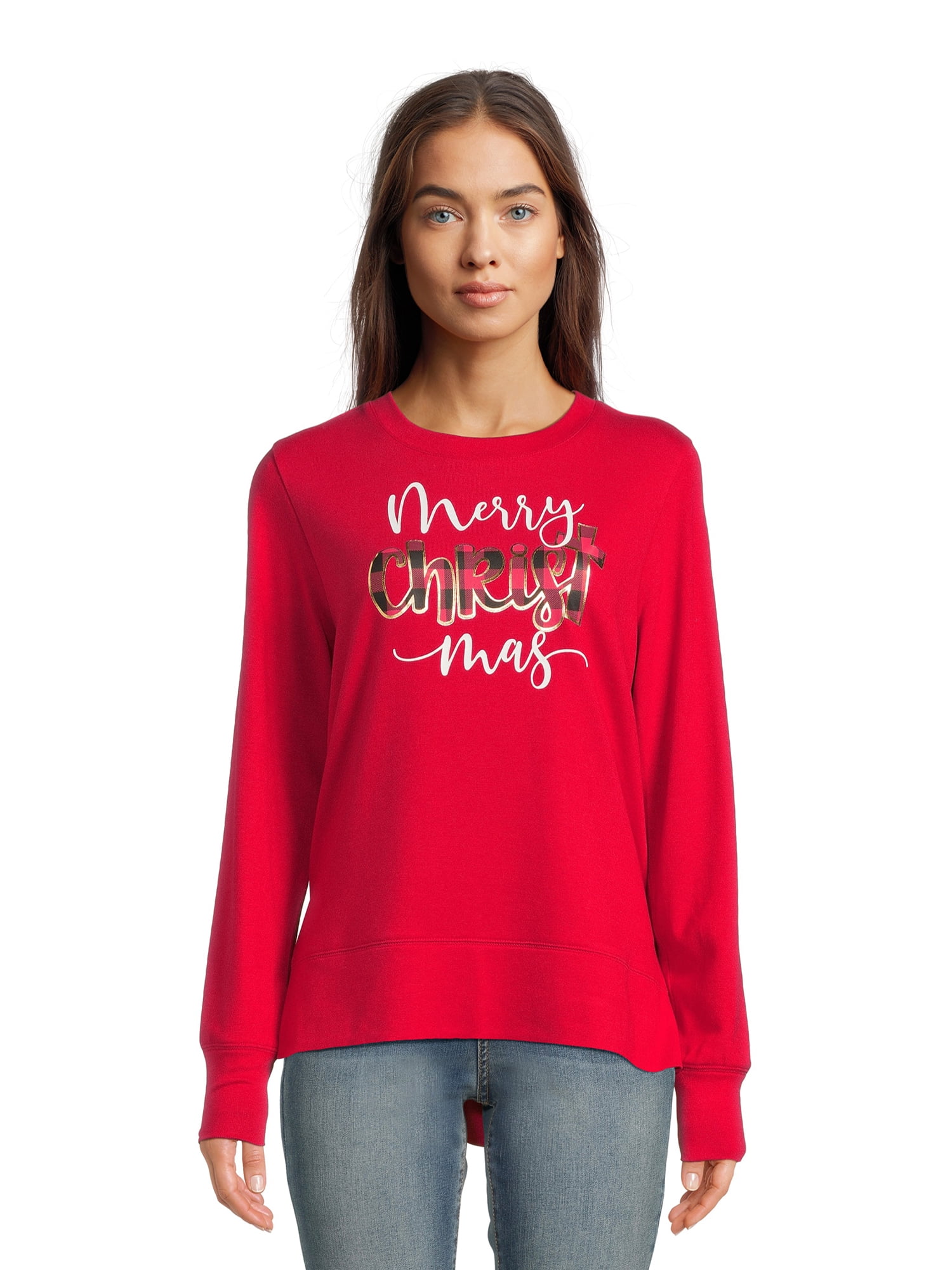 Women's Merry Christmas Long Sleeve Top, Winter Hacci Knit Sweater from ...