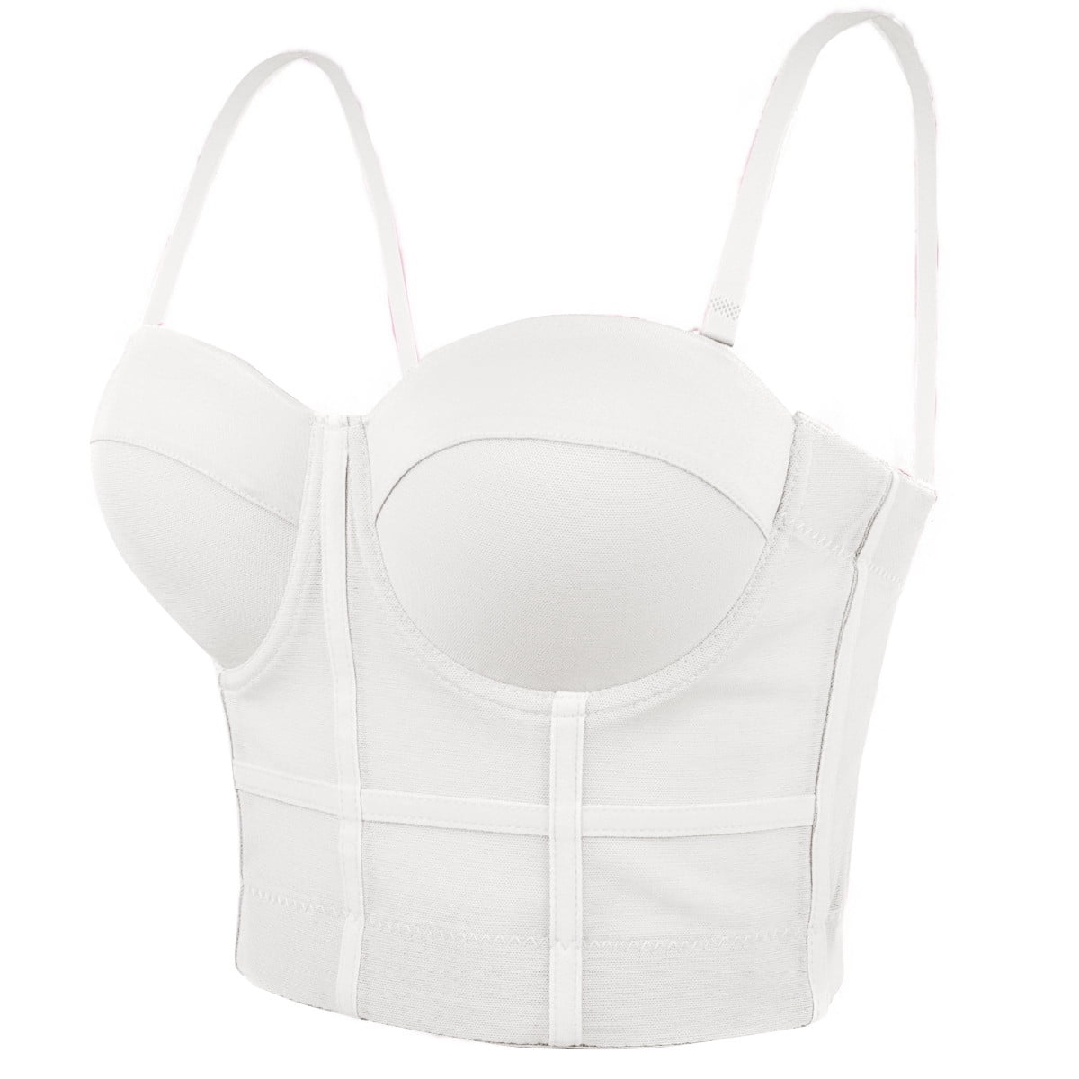 Women's Mesh Breath Push up Bustier Corset Crop Top Club Party Vest ...