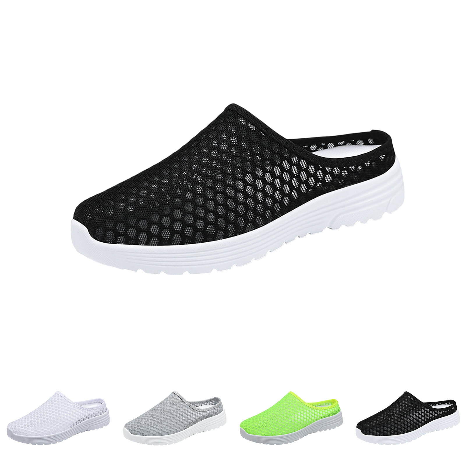Women's Mesh Flats Breathable Hollow Out Shoes Lightweight Casual Slip ...