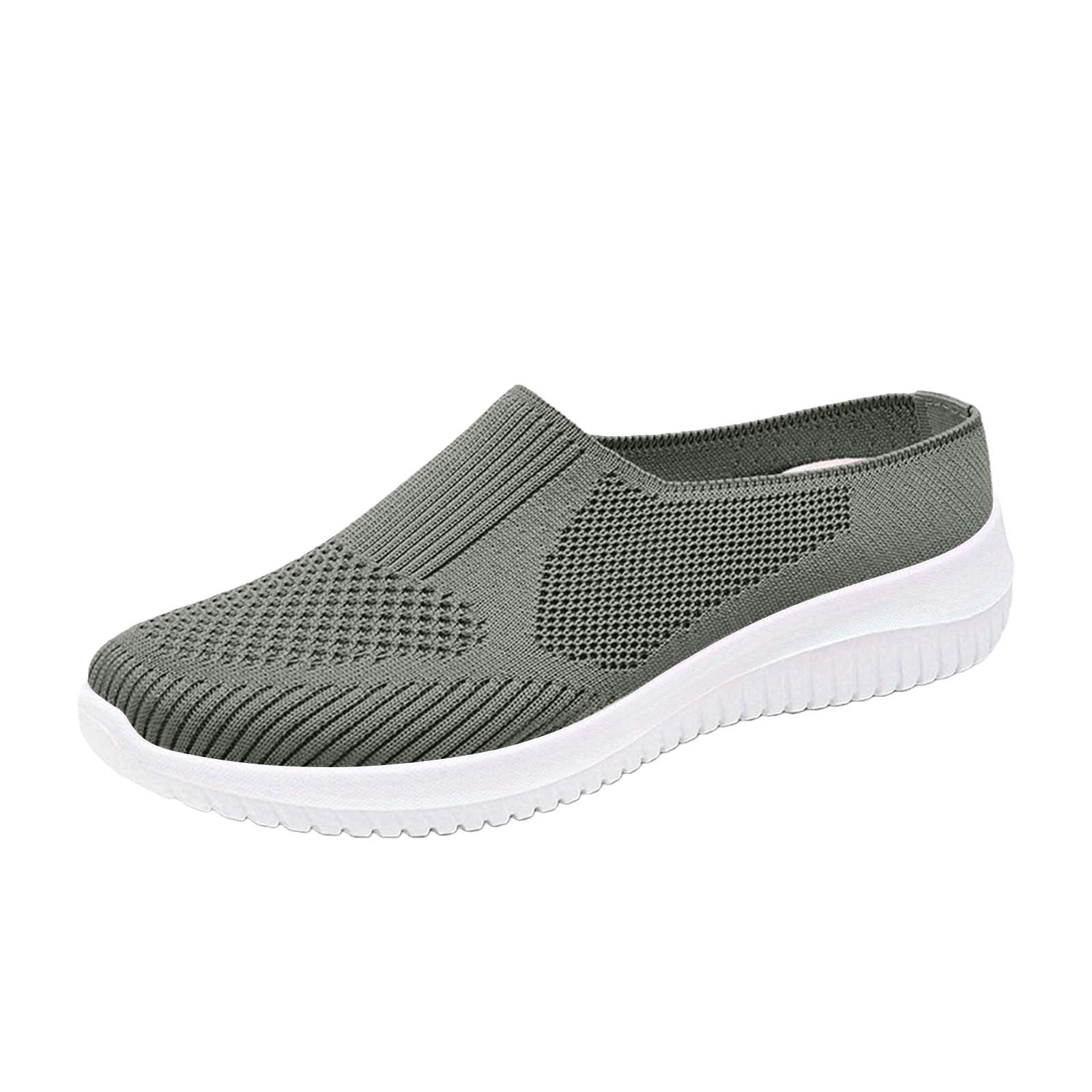 Women's Mesh Knit Slip Breathable On Mule Sneakers Lightweight Soft ...
