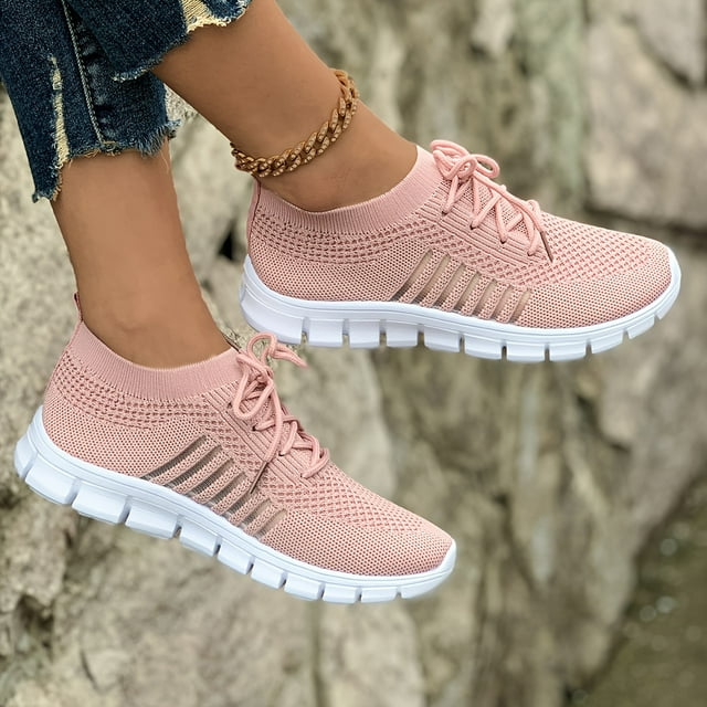 Women's Mesh Slip-On Sneakers - Lightweight Soft Sole Breathable ...
