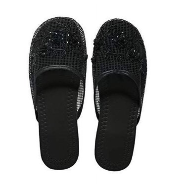Women's Black Chinese Mesh Slippers - Walmart.com