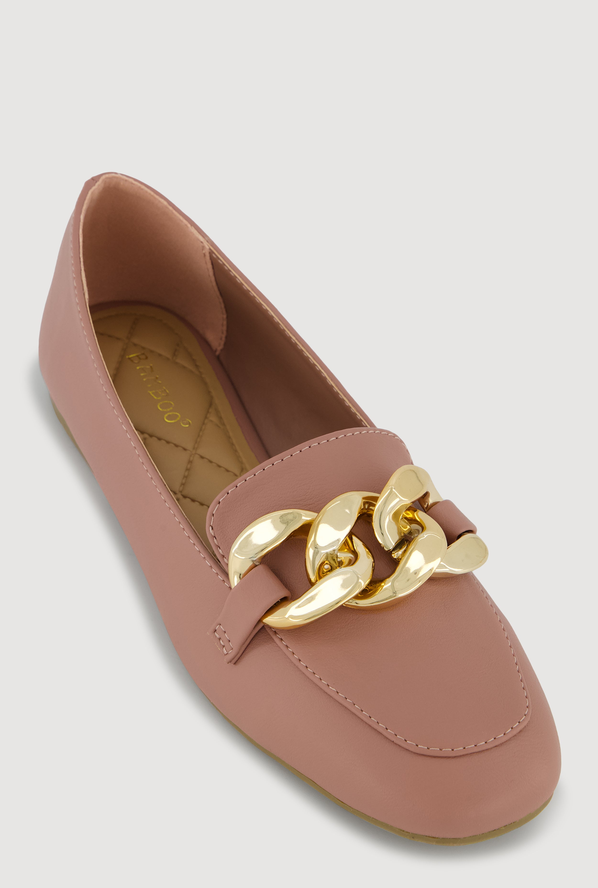 Women's Metallic Chain Link Almond Toe Loafers - Walmart.com