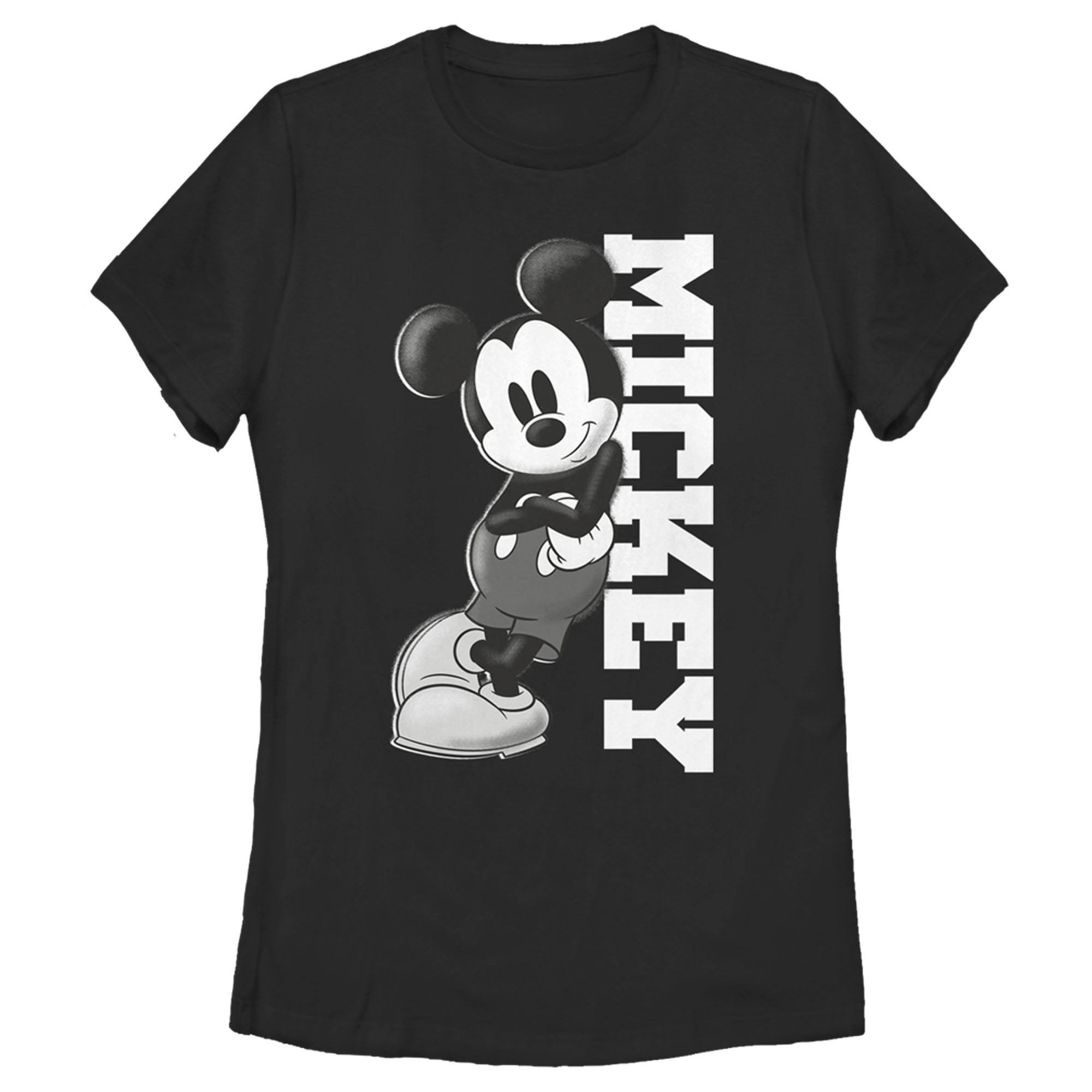 Women's Mickey & Friends Black and White Mickey Mouse Graphic Tee Black ...