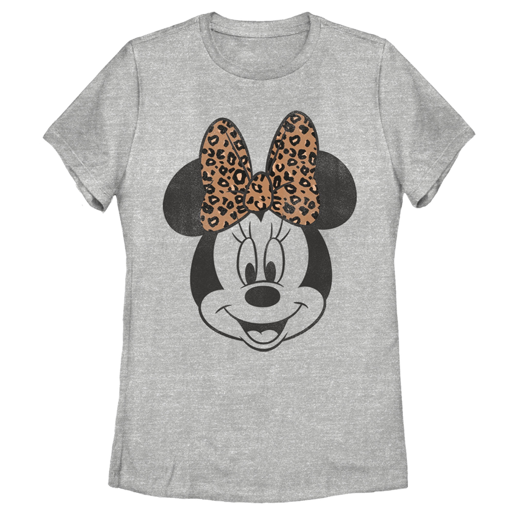 Women's Mickey & Friends Minnie Mouse Cheetah Print Bow Graphic Tee ...
