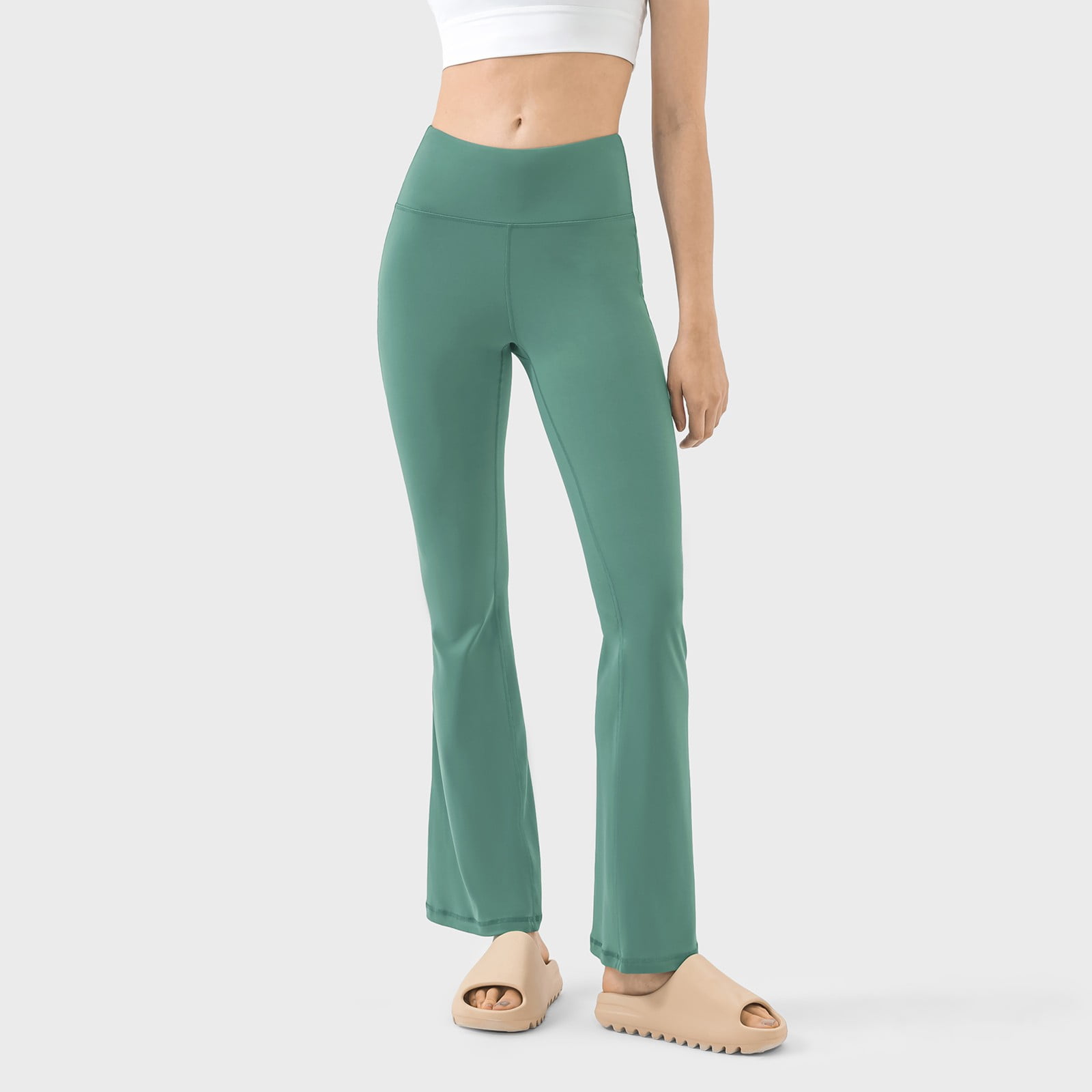 Women's Micro Stretch Wide Leg Yoga Pants High Waisted Lift Belly ...