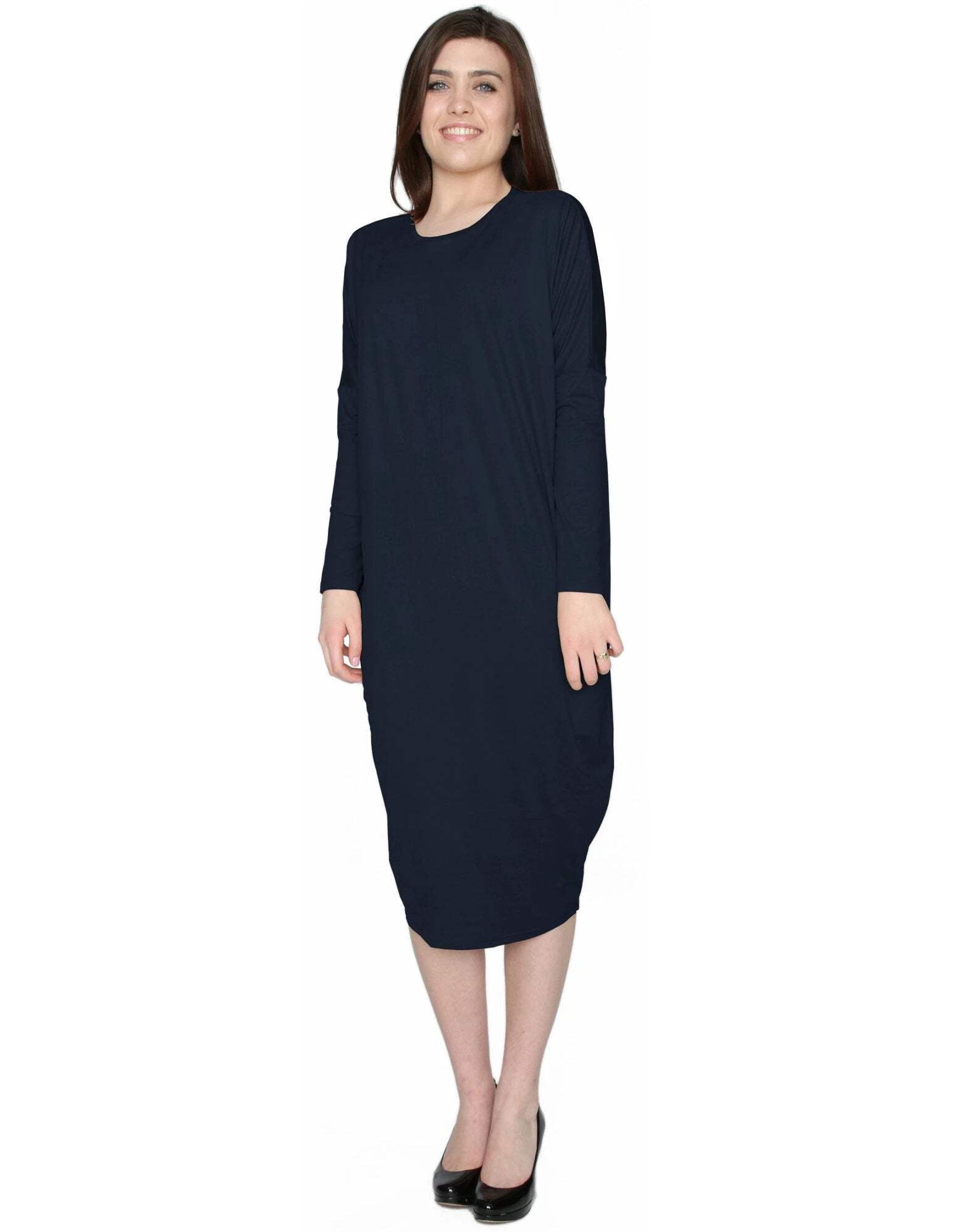 Women's Micro Suede Knit Comfy Midi Dress - Walmart.com