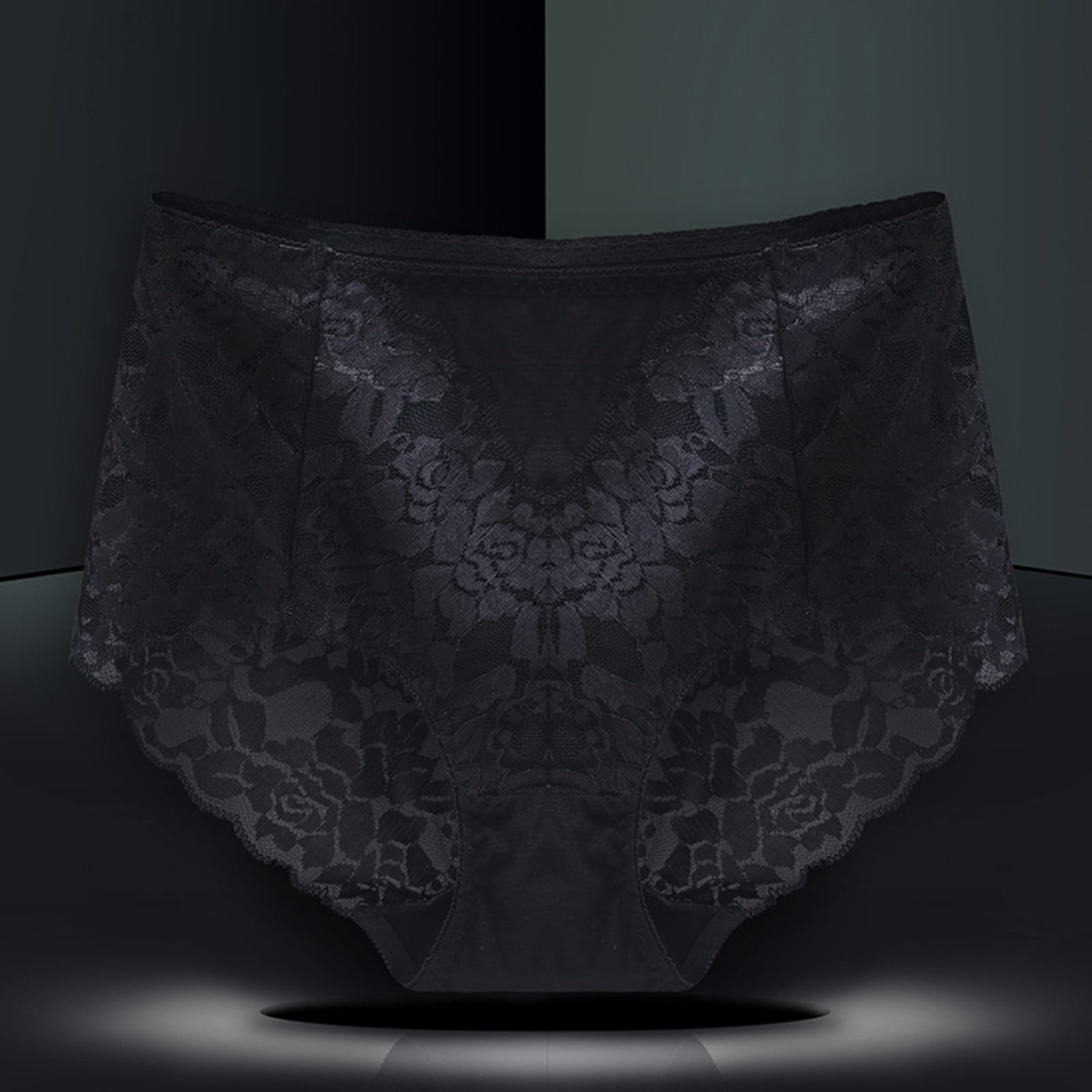 Women's Mid High Waist Sexy Lace Panties Seamless Brief Briefs Panties ...