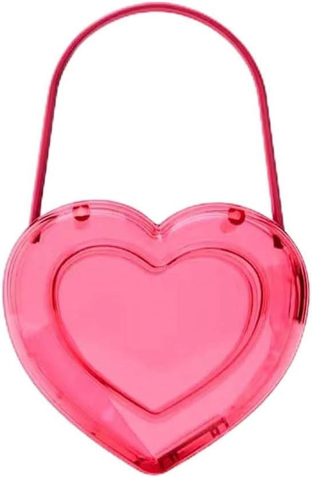 Women's Mini Heart Shaped Bag, Clear Acrylic Evening Clutch, Cute Heart ...